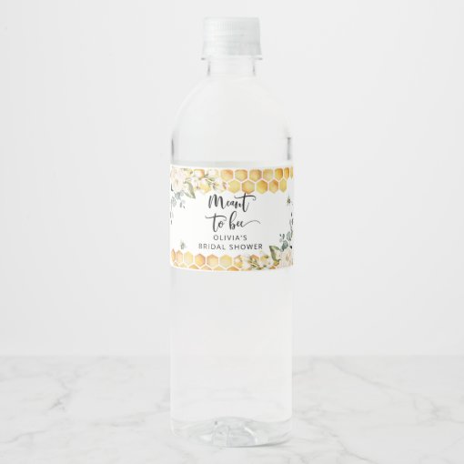 Meant to bee bridal shower water bottle label | Zazzle