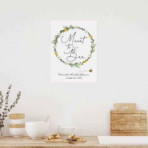 Meant to Bee Bridal Shower Welcome Sign | Zazzle