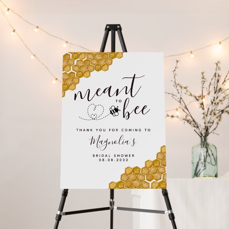 Meant to Bee Bridal Shower Welcome Sign | Zazzle