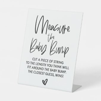 Measure The Baby Bump Baby Shower Game Sign | Zazzle