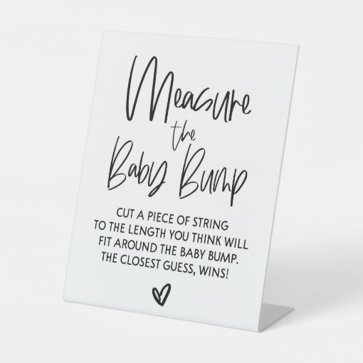 Measure The Baby Bump Baby Shower Game Sign | Zazzle