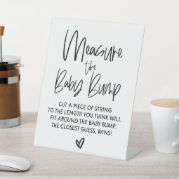 Measure The Baby Bump Baby Shower Game Sign | Zazzle