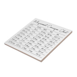 Measurement Conversion Chart Kitchen Ceramic Tile | Zazzle