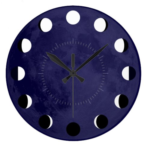 Moon Phases Wall Clocks | Zazzle