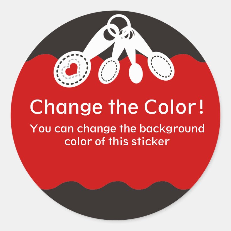 Measuring spoons love from my kitchen gift sticker | Zazzle