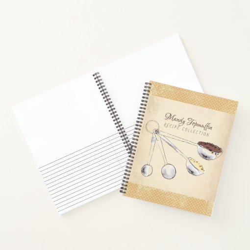 Measuring spoons personal cookbook recipe notebook | Zazzle