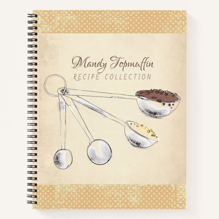 Measuring spoons personal cookbook recipe notebook | Zazzle.com