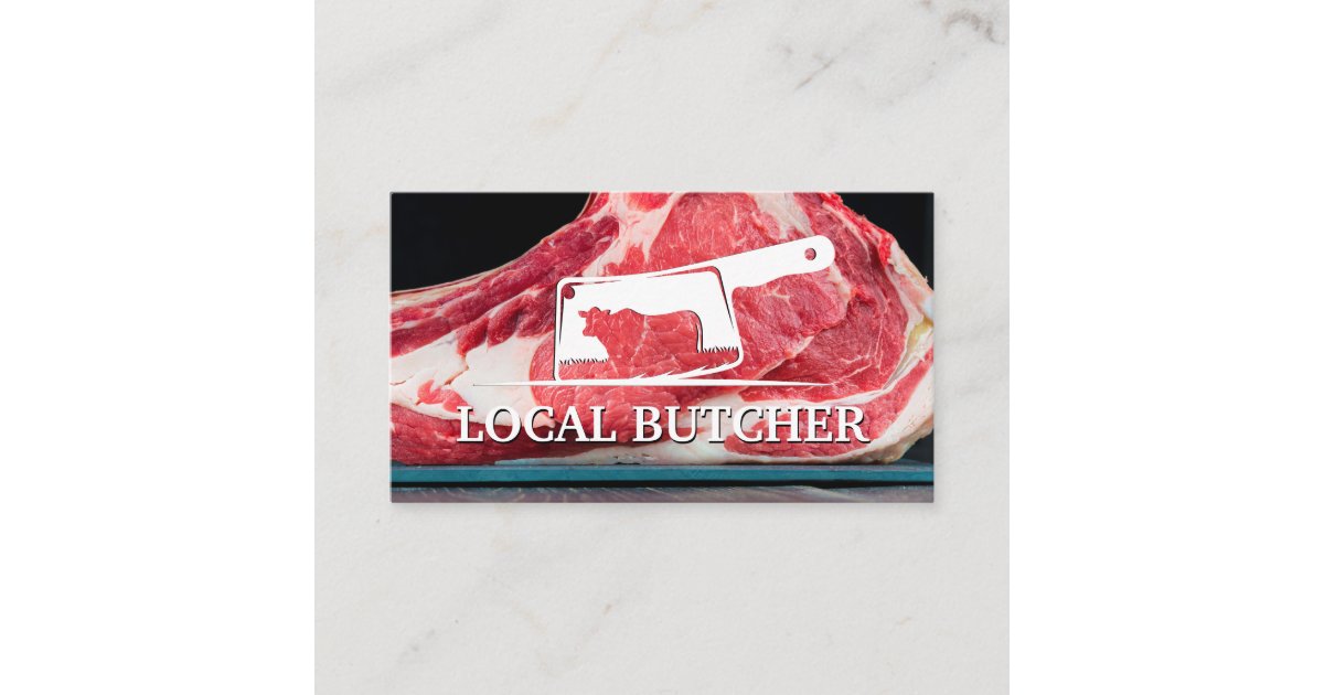 Meat Cleaver Logo | Steak Business Card | Zazzle