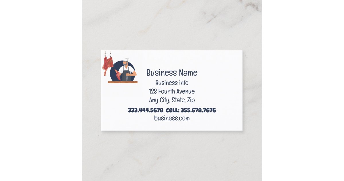 Meat Cutting Butcher Business Card | Zazzle