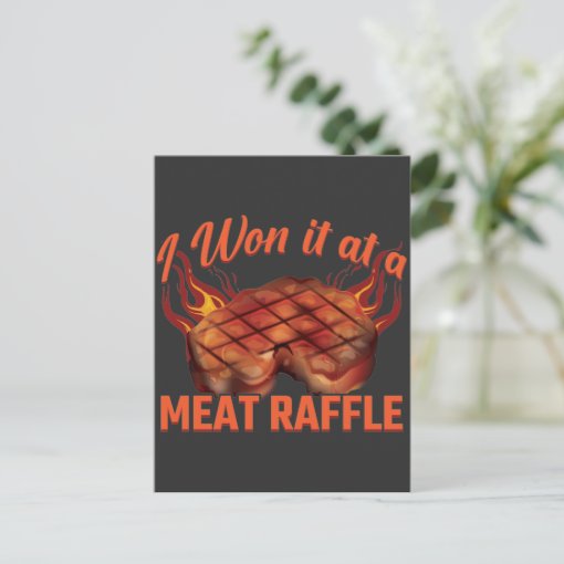 Meat Raffle Winner BBQ Steak Butcher Minnesota Postcard | Zazzle