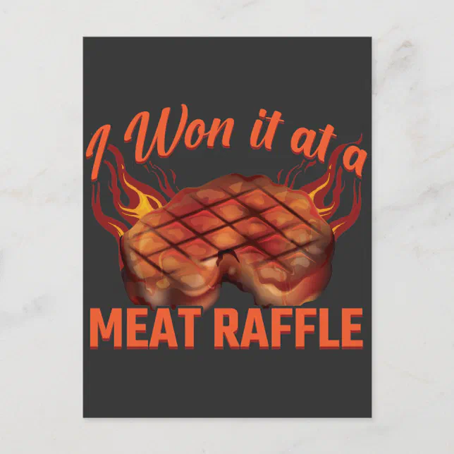 Meat Raffle Winner BBQ Steak Butcher Minnesota Postcard | Zazzle
