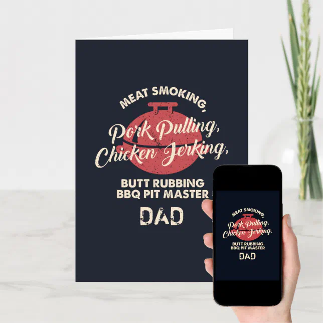Meat Smoking BBQ Pit Master Dad Fathers Day Card | Zazzle