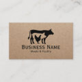 Meats & Poultry Market Chicken Pig Cow Butcher Bus Business Card | Zazzle