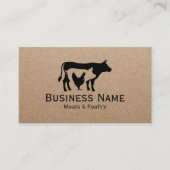 Meats & Poultry Market Chicken Pig Cow Butcher Bus Business Card | Zazzle