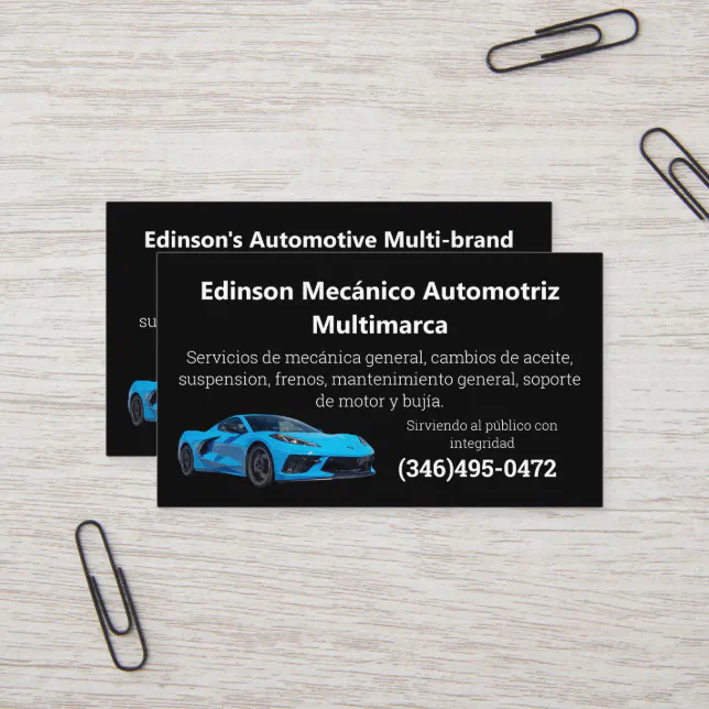Mecánico Automotriz Slogan Mechanic Bilingual Business Card | Zazzle