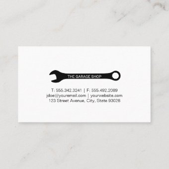 Mechanic | Auto Classic | Garage Shop Business Card | Zazzle