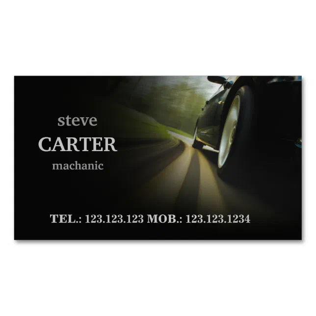 Mechanic Automotive Car Black Wheel Card | Zazzle