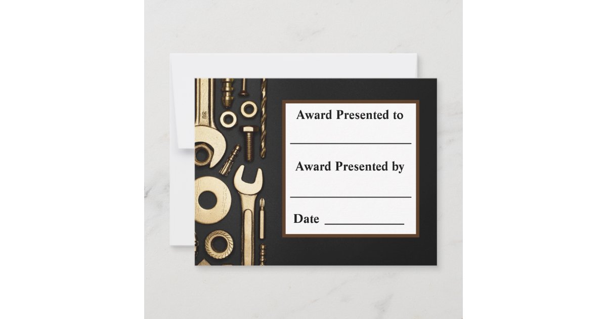 Mechanic. Award Certificate. Announcement | Zazzle