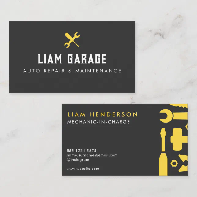 Mechanic Business Cards Auto Repair | Zazzle