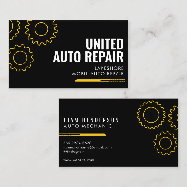 Mechanic Business Cards Mobil Auto Repair | Zazzle
