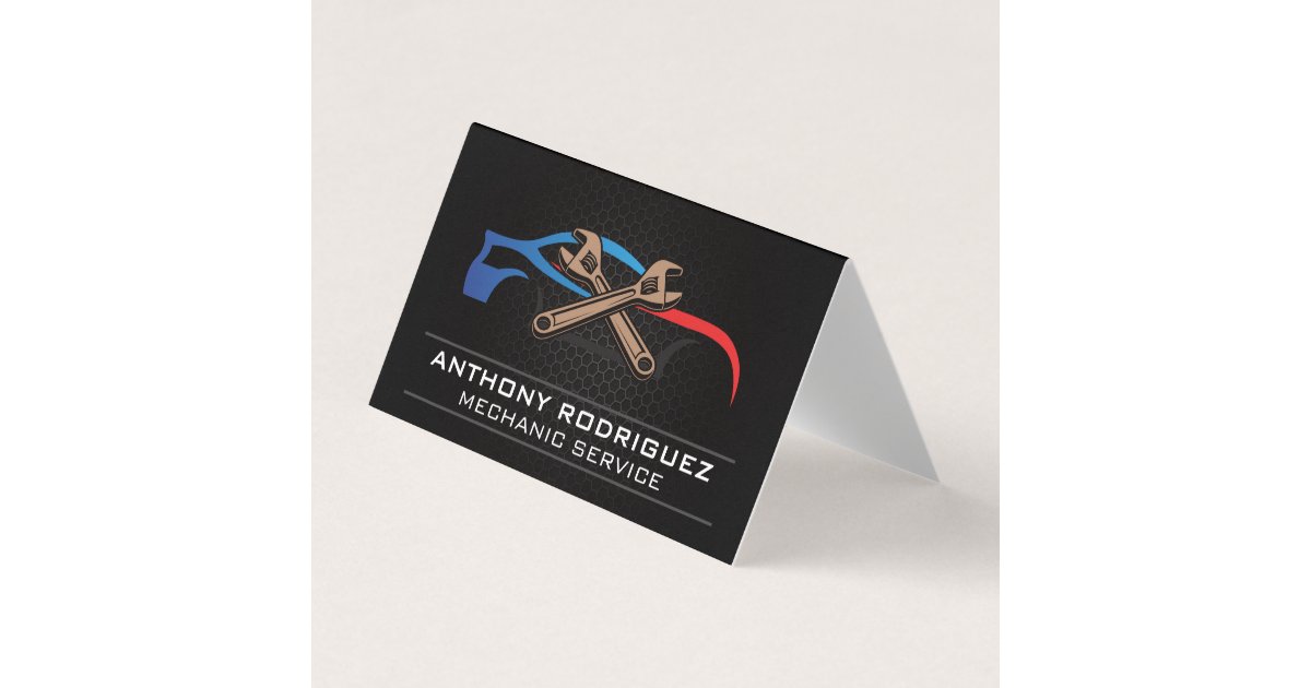 Mechanic Garage | Sports Car Wrenches Logo Business Card | Zazzle