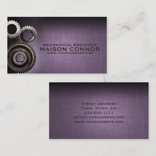 Mechanic Gear Design Mechanical Engineering Card | Zazzle