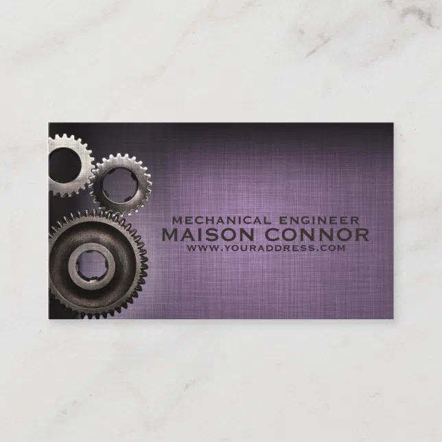 Mechanic Gear Design Mechanical Engineering Card | Zazzle