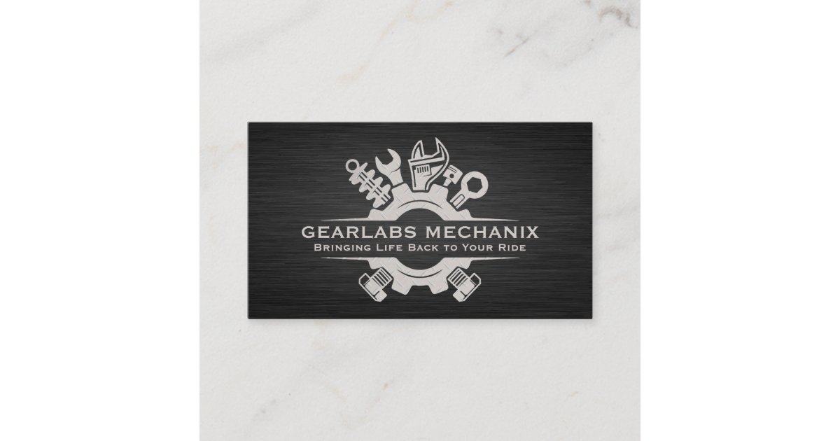 Mechanic Hand Tools | Steel Logo Business Card | Zazzle