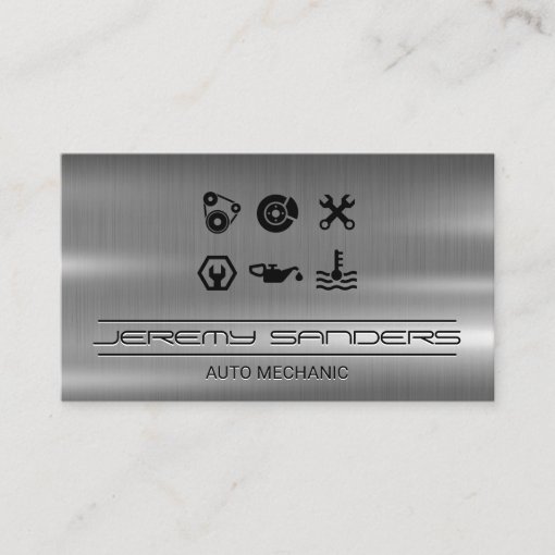Mechanic | Metal | Tools Services Business Card | Zazzle
