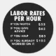 Mechanic Shop Labor Rates Funny Sign Hourly Rate M Classic Round ...