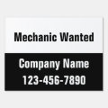 Mechanic Wanted Company Name Text Template Sign | Zazzle