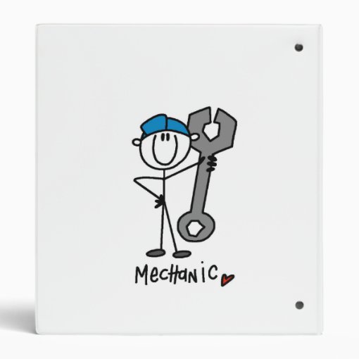 Mechanic With Wrench Stick Figure Binder | Zazzle