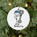 Mechanic With Wrench Stick Figure Ceramic Ornament | Zazzle