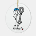 Mechanic With Wrench Stick Figure Ceramic Ornament | Zazzle