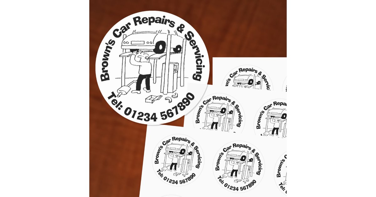 Mechanical Car Repairs & Servicing Classic Round Sticker | Zazzle