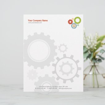 Mechanical Cogs letterhead | Zazzle