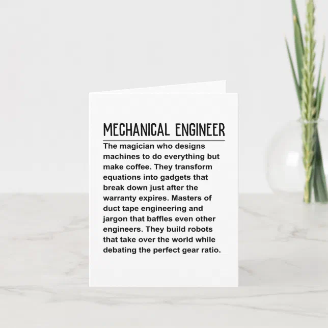 Mechanical engineer card | Zazzle
