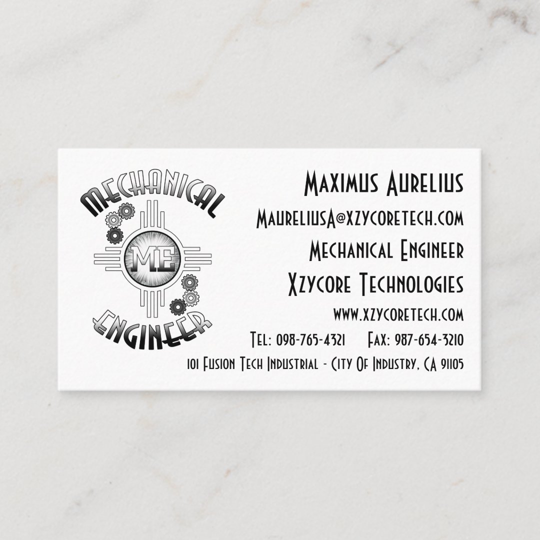 Mechanical Engineer Gears Business Card | Zazzle