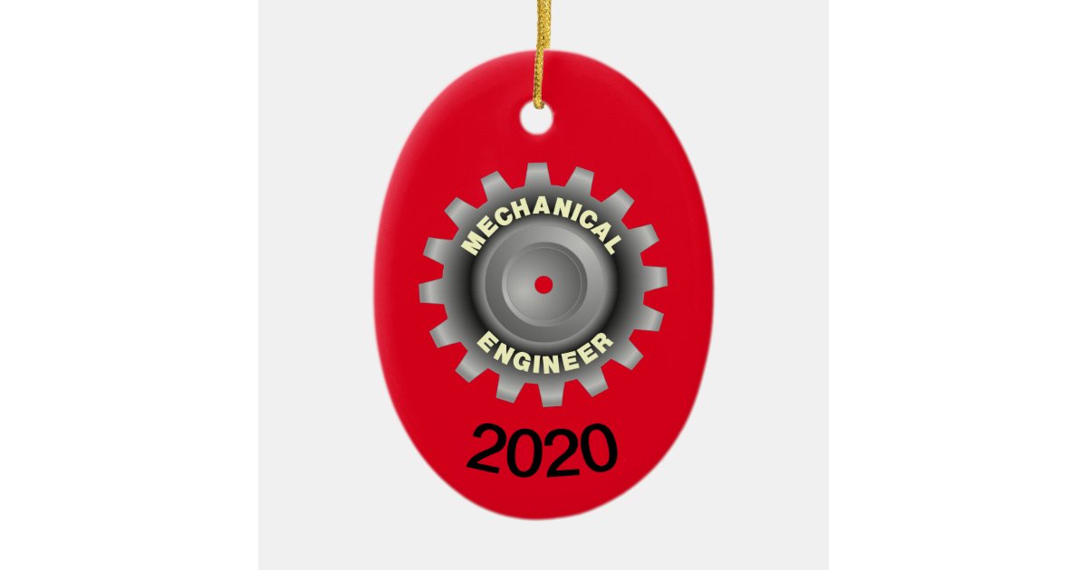 Mechanical Engineer Gray Gear Ceramic Ornament | Zazzle