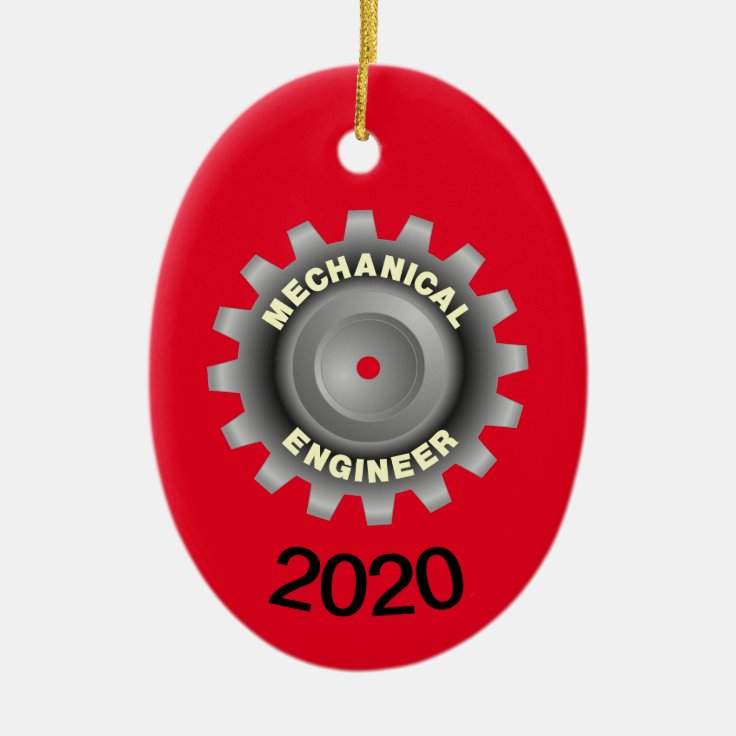 Mechanical Engineer Gray Gear Ceramic Ornament | Zazzle