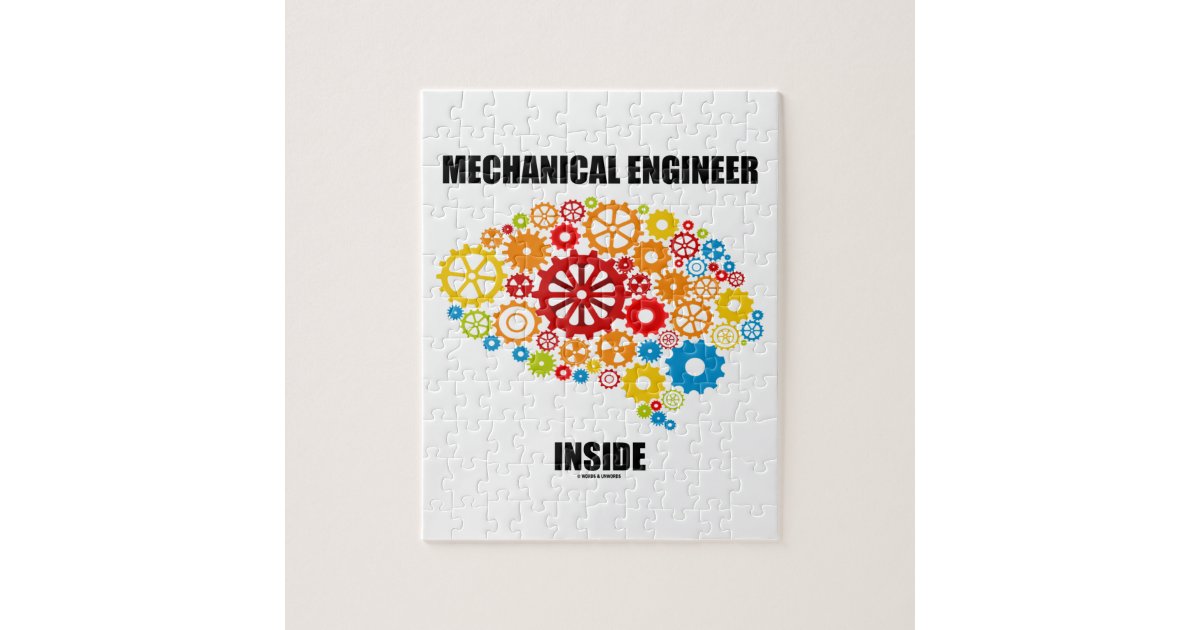 Mechanical Engineer Inside (Gears Brain) Jigsaw Puzzle | Zazzle