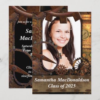 Mechanical machinery photo graduation invitation | Zazzle