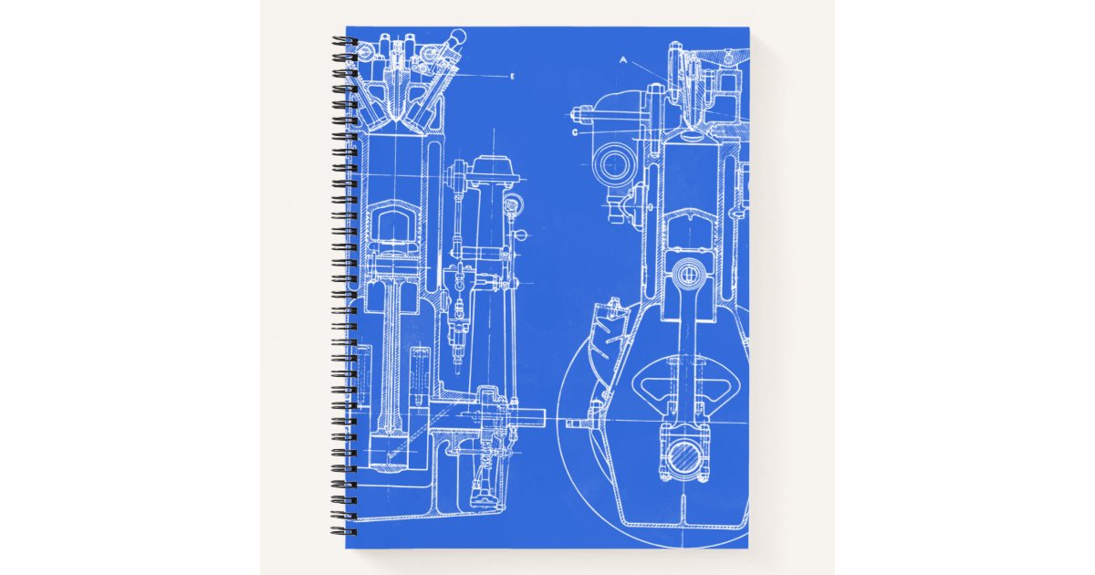 Mechanichal Drawing Blueprint Engineer Engineering Notebook | Zazzle