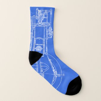 Mechanichal Drawing Blueprint Engineer Engineering Socks | Zazzle