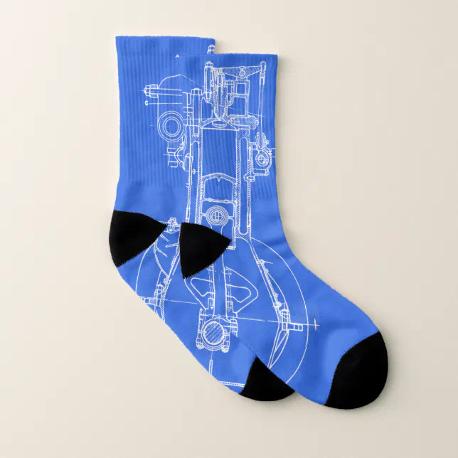 Mechanichal Drawing Blueprint Engineer Engineering Socks | Zazzle