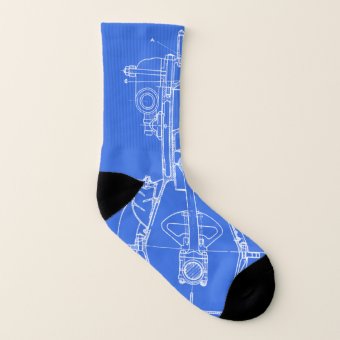Mechanichal Drawing Blueprint Engineer Engineering Socks | Zazzle
