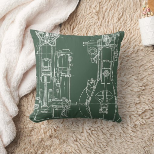 Mechanichal Drawing Blueprint Engineer Engineering Throw Pillow | Zazzle