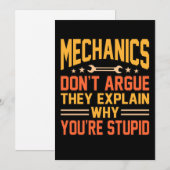 Mechanics Don T Argue Car Auto Mechanic Work Lover Thank You Card Zazzle