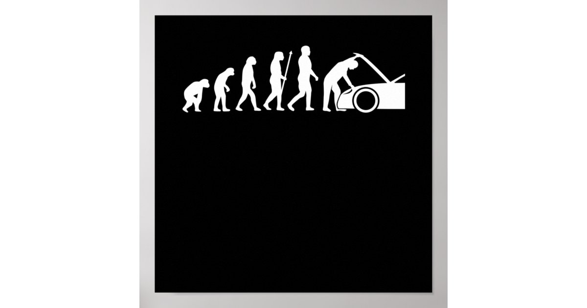 Mechanics Evolution Car Auto Mechanic Work Lover G Poster | Zazzle
