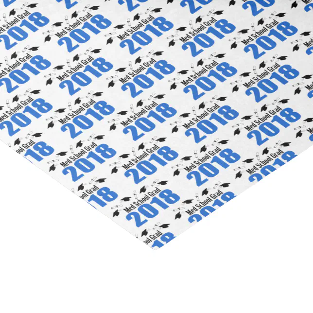 Med School Grad 2018 Graduation Tissue (Blue) Tissue Paper | Zazzle